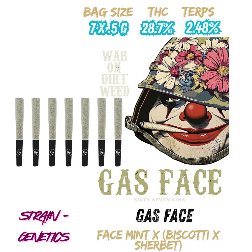 Gas Face Pre-Roll 7x0.5g (BISCOTTI X SHERB) - Paramount C...